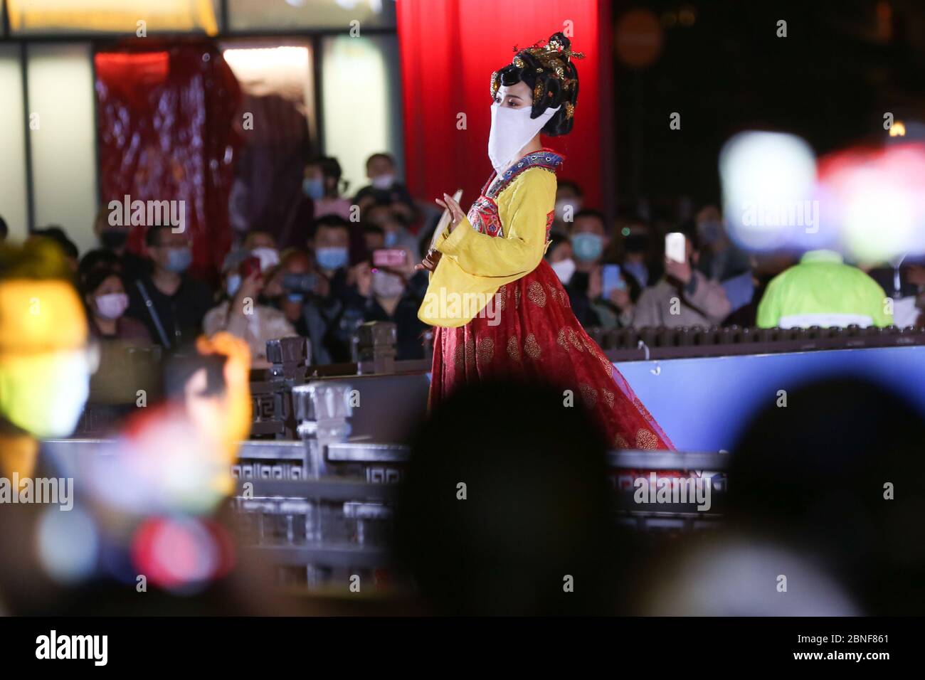 Tourists with face mask on at Grand Tang Dynasty Ever Bright City, a ...