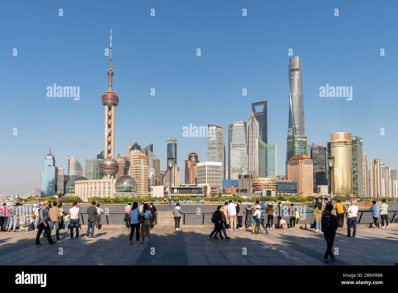 A view of skyscrapers, which form the unique skyline of the city, at ...