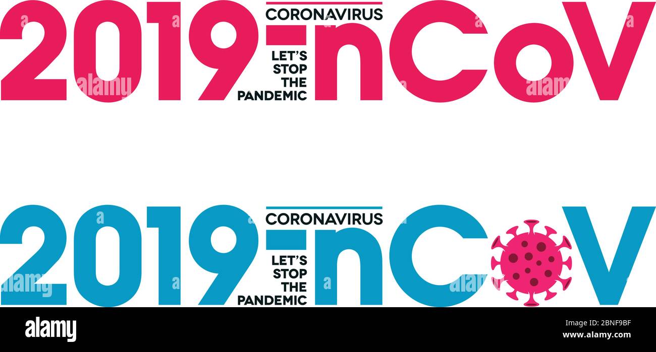 2019-nCoV typographic lettering on white background. Novel Coronavirus ...