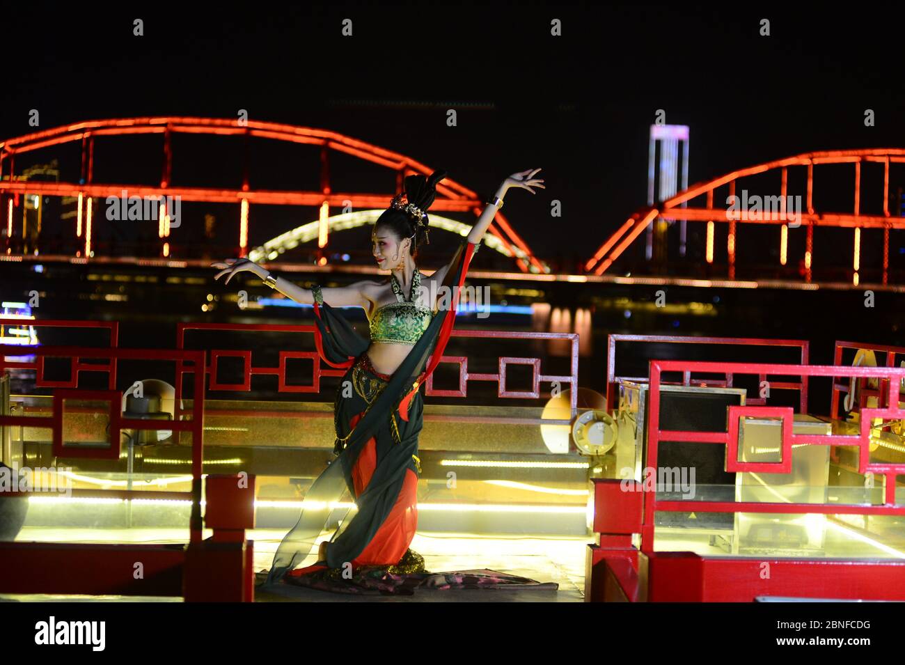 A performer plays Dunhuang Flying Apsaras Dance, which drew inspiration ...