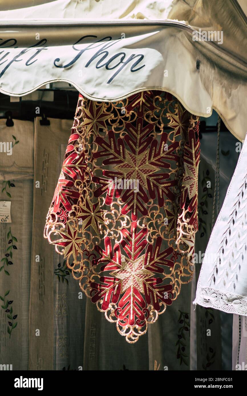 Limassol Cyprus May 14, 2020 Closeup of decorative objects sold in a ...