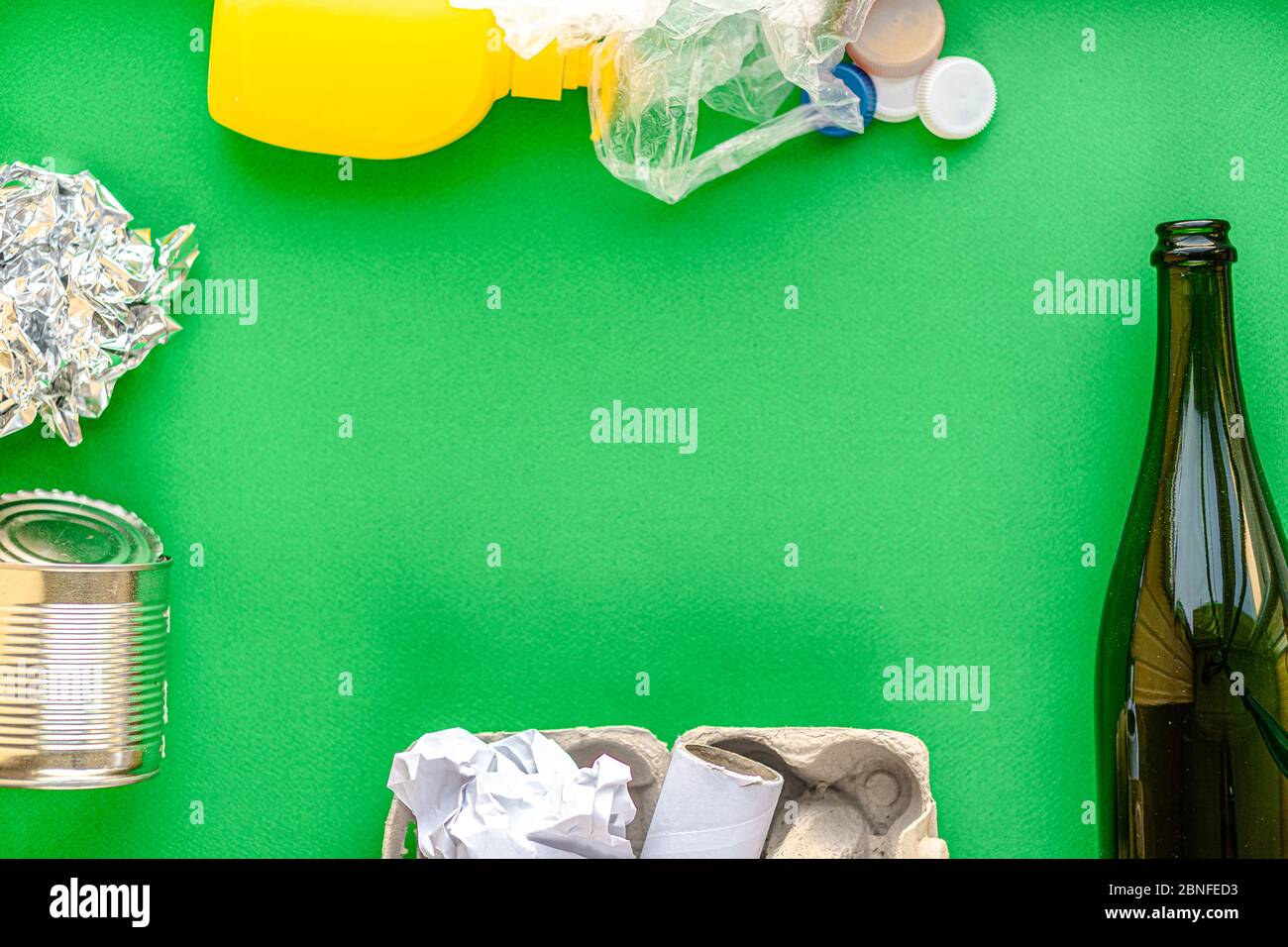 garbage, ecology, garbage sorting concept - layout of waste sorting ...