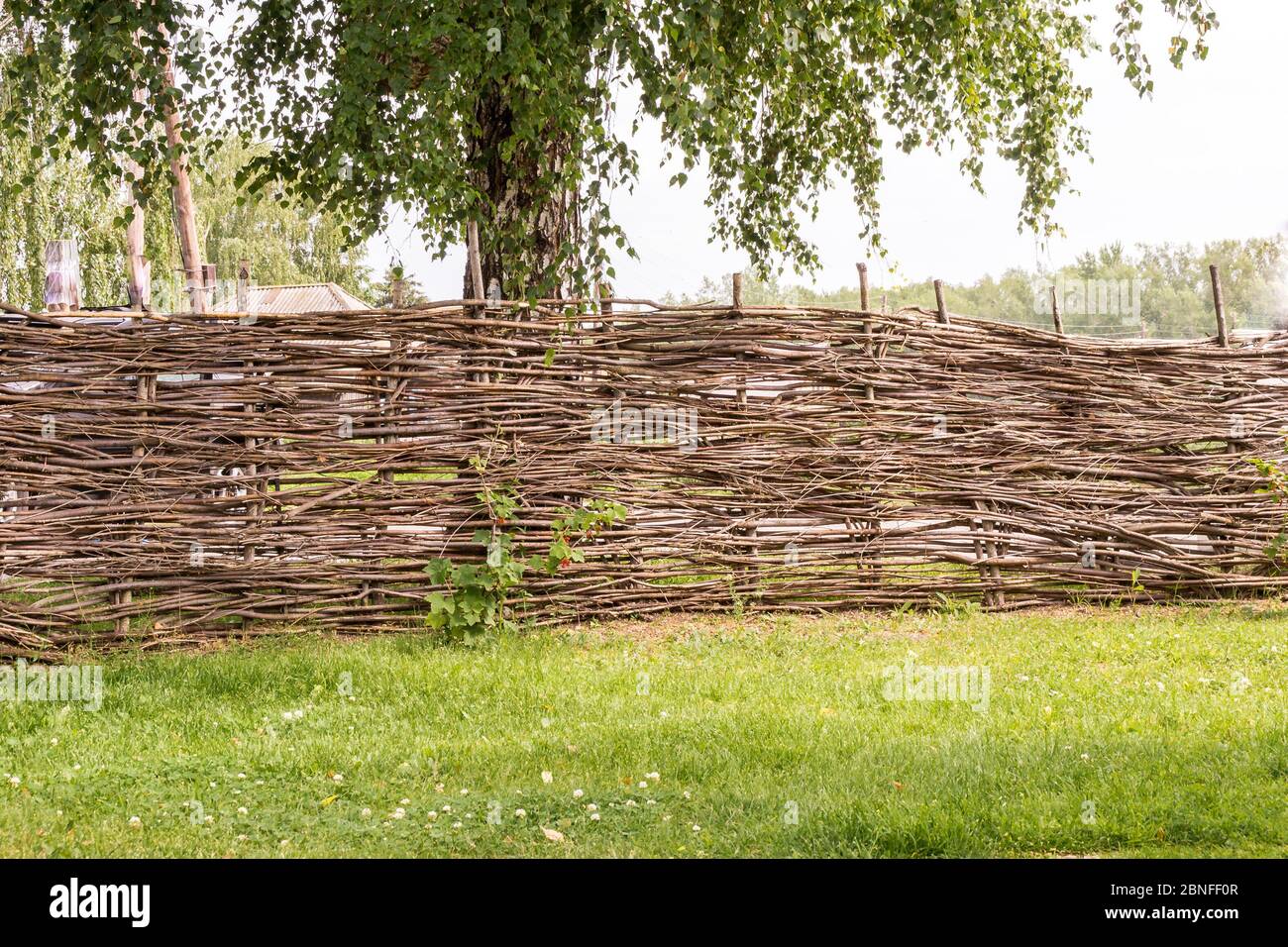 Rustic wicker fence hi-res stock photography and images - Alamy