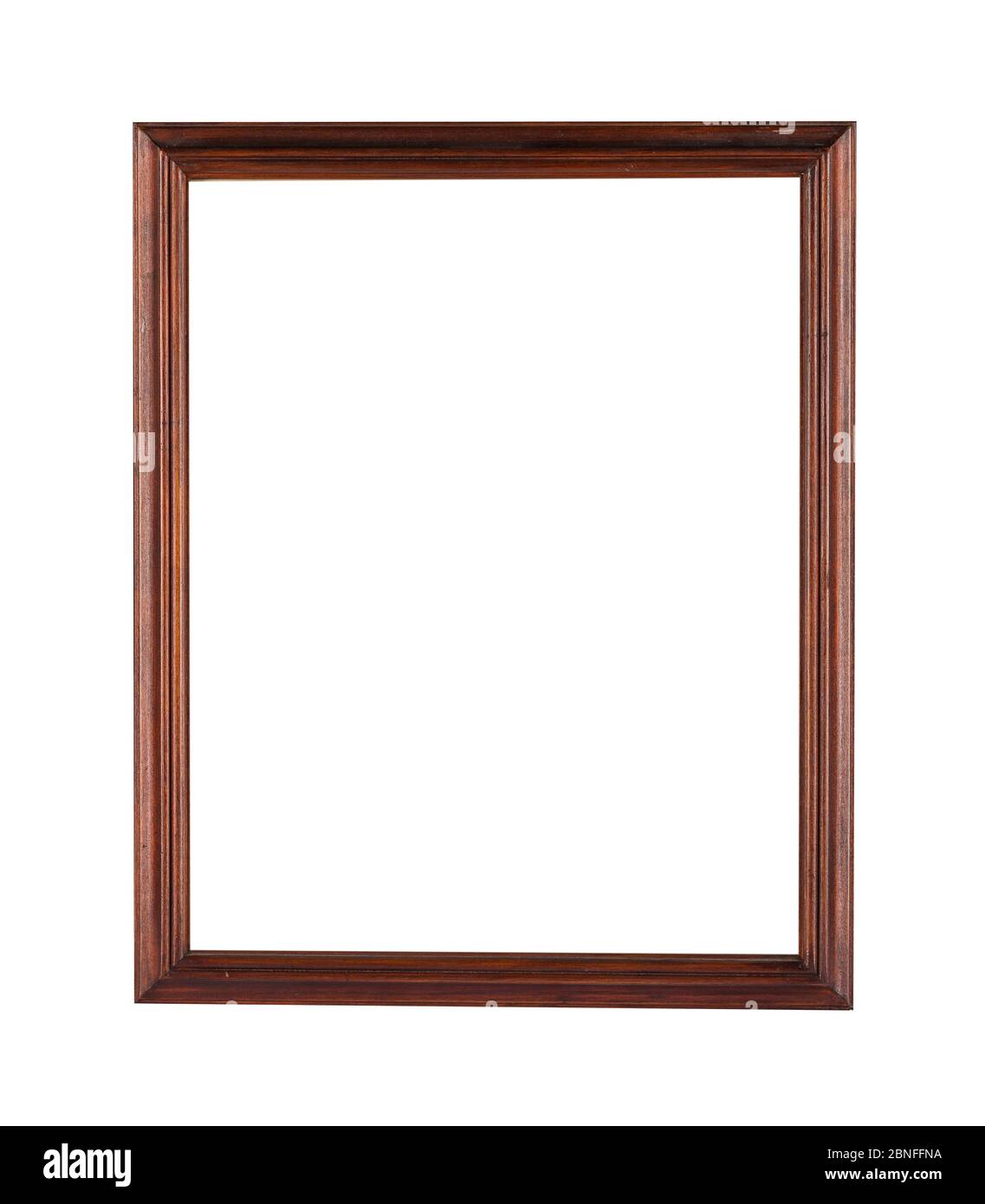Brown wooden vintage frame for a photo on white background Stock Photo ...
