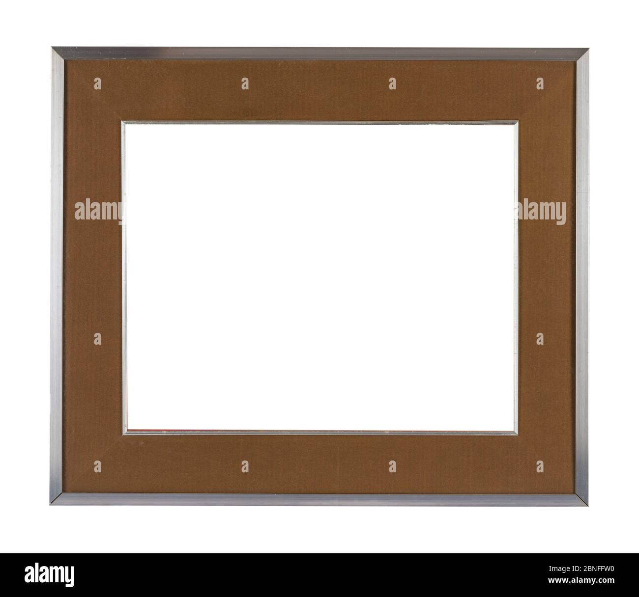 Brown modern frame for a photo on white background Stock Photo - Alamy