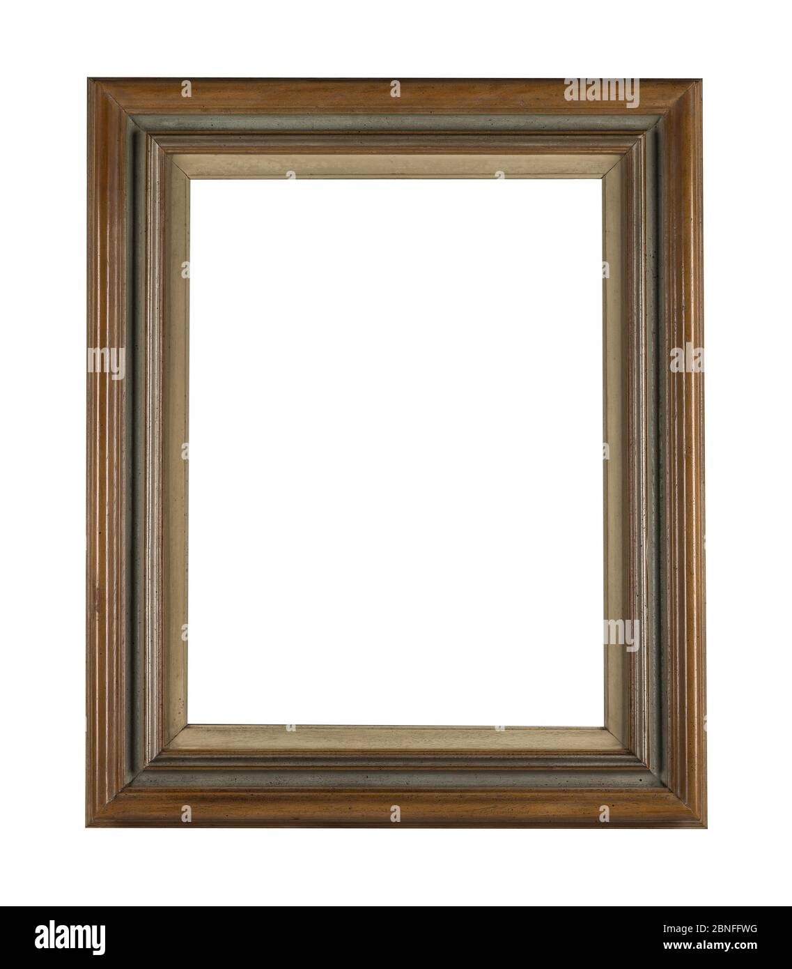 Brown wooden vintage frame for a photo on white background Stock Photo ...