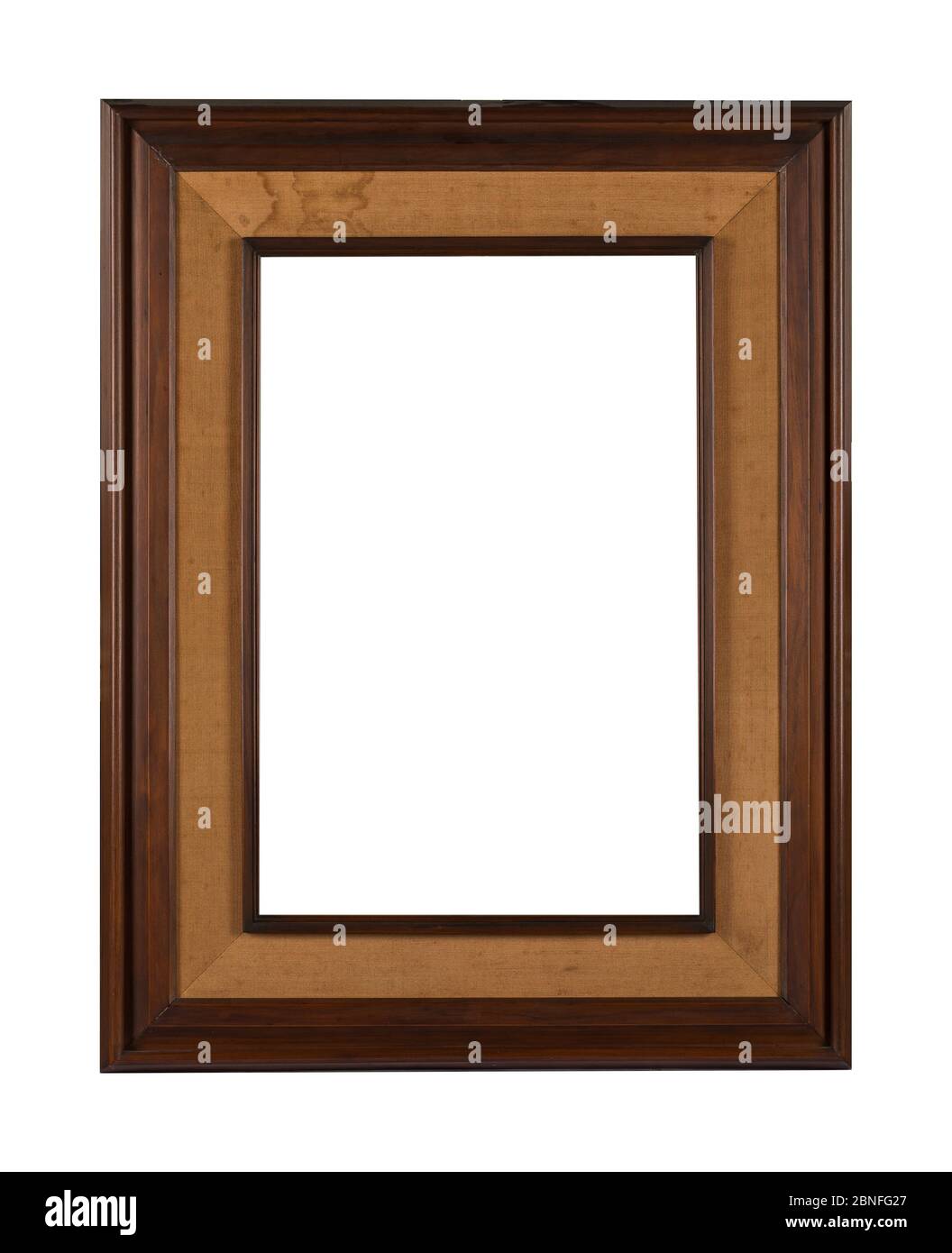 Brown wooden vintage frame for a photo on white background Stock Photo ...