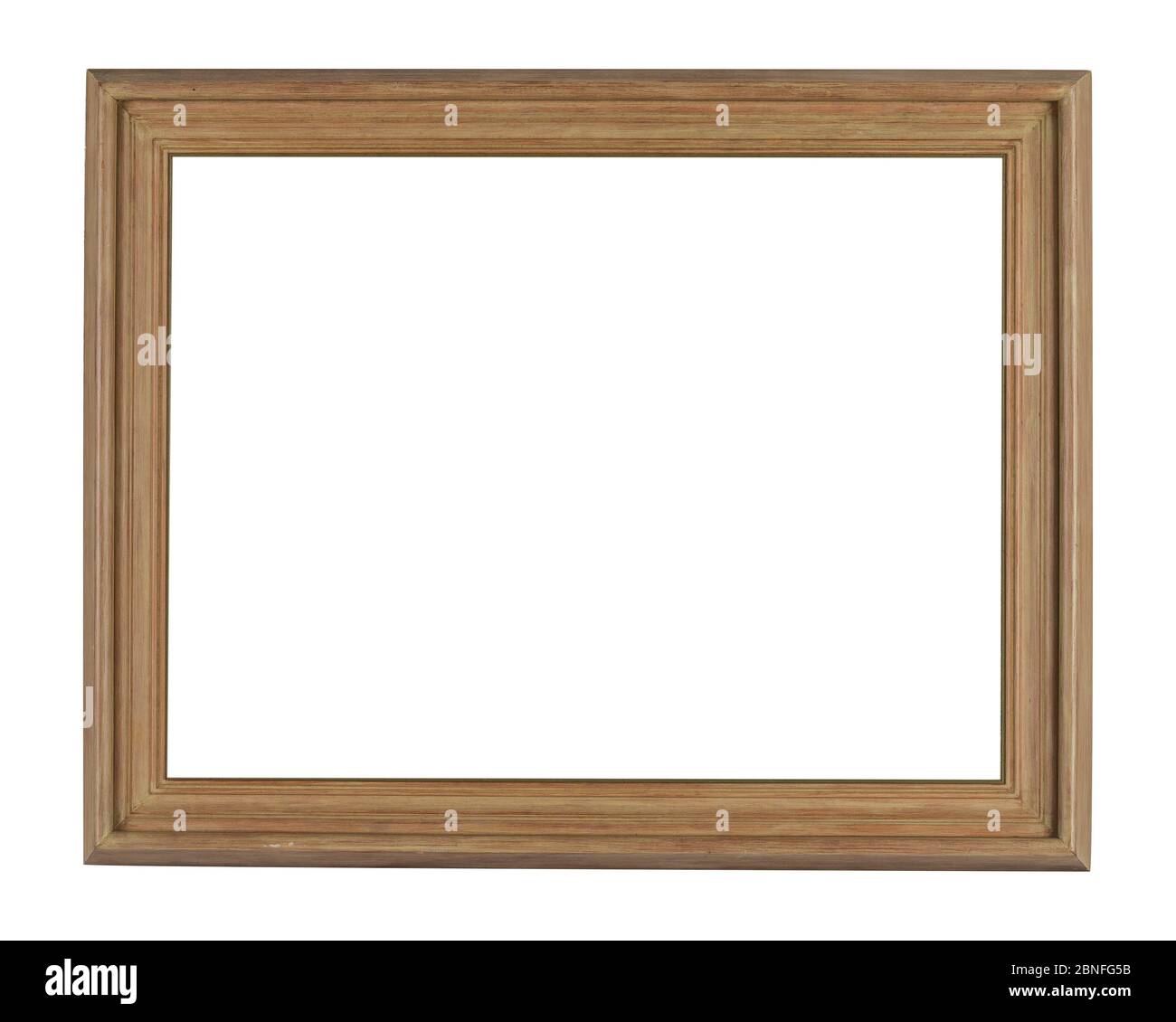 Simple wooden frame under the lights isolated on a white background ...