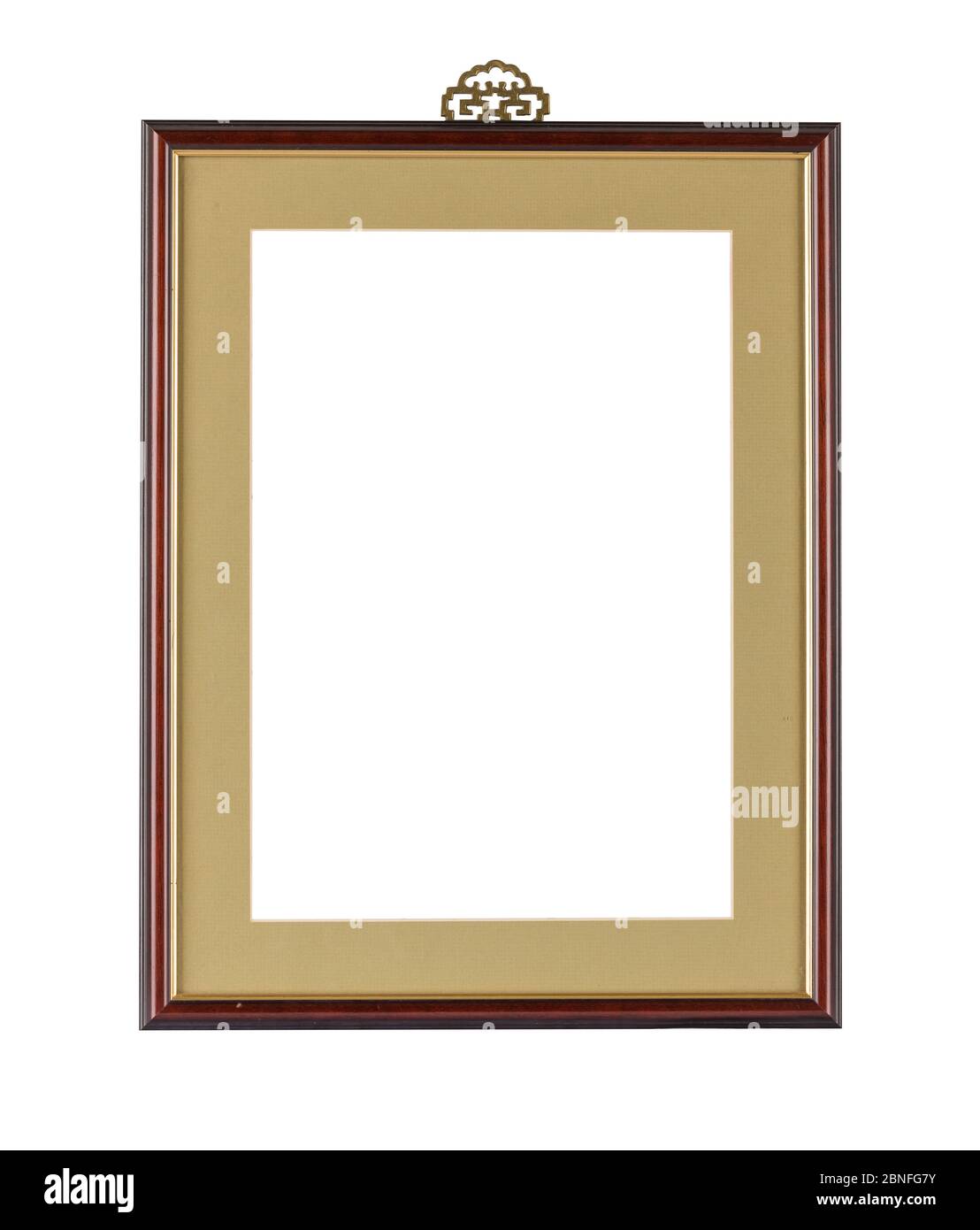 Simple frame with dark borders under the lights isolated on a white ...