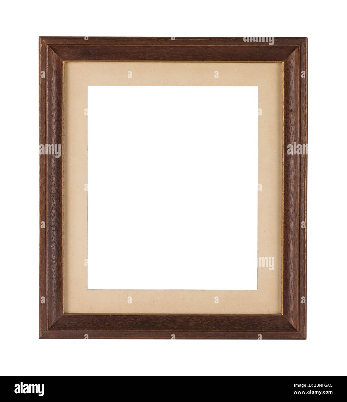 Simple frame with dark borders under the lights isolated on a white ...