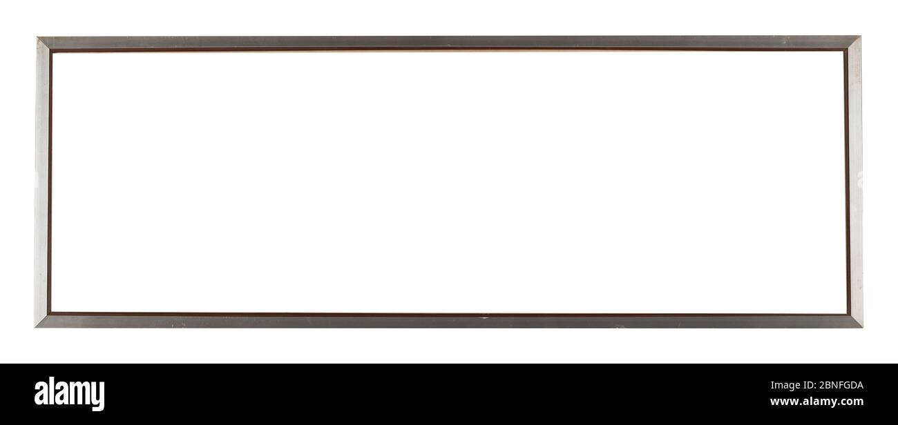 Simple silver frame under the lights isolated on a white background ...