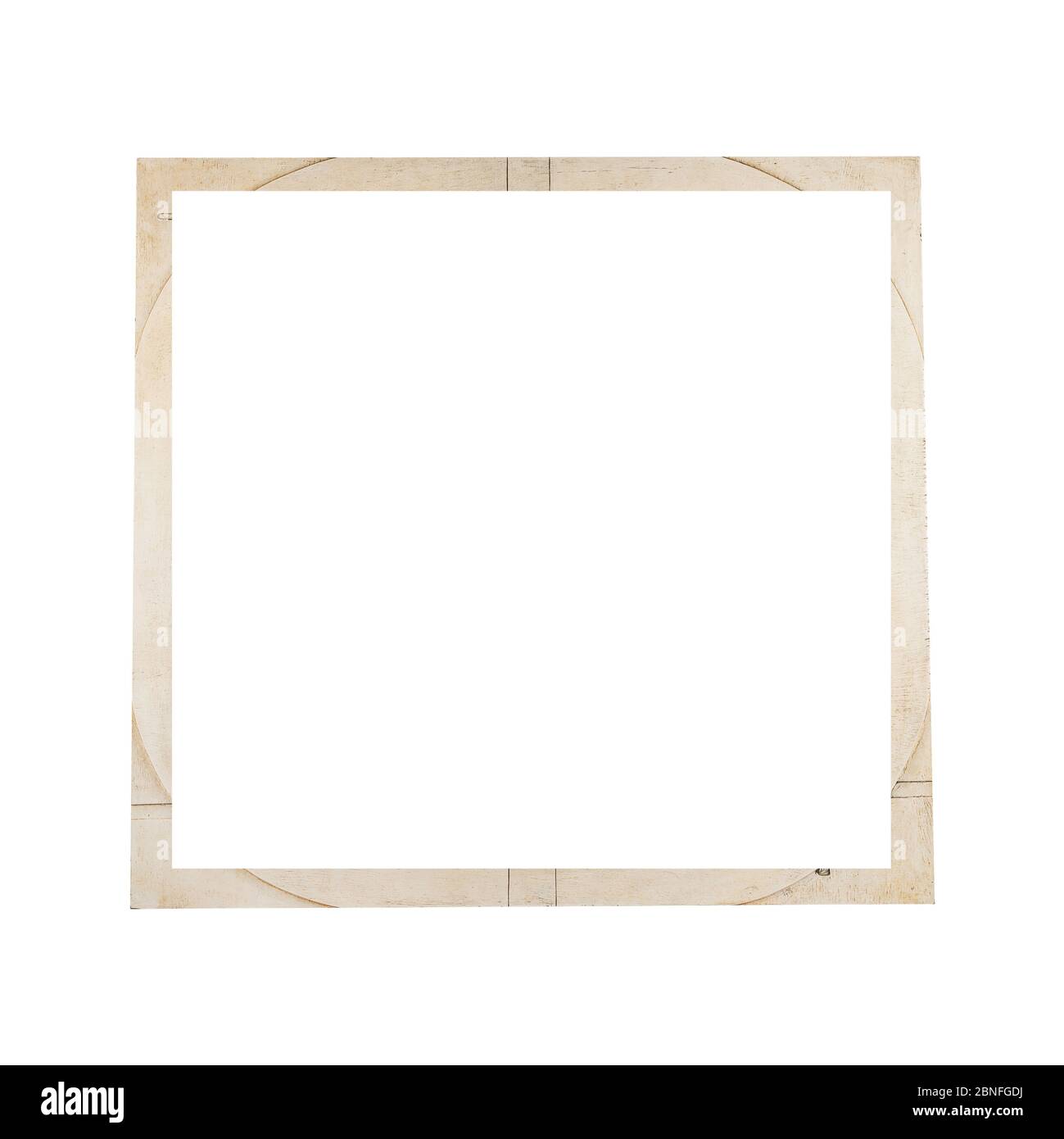 Simple wooden frame under the lights isolated on a white background ...