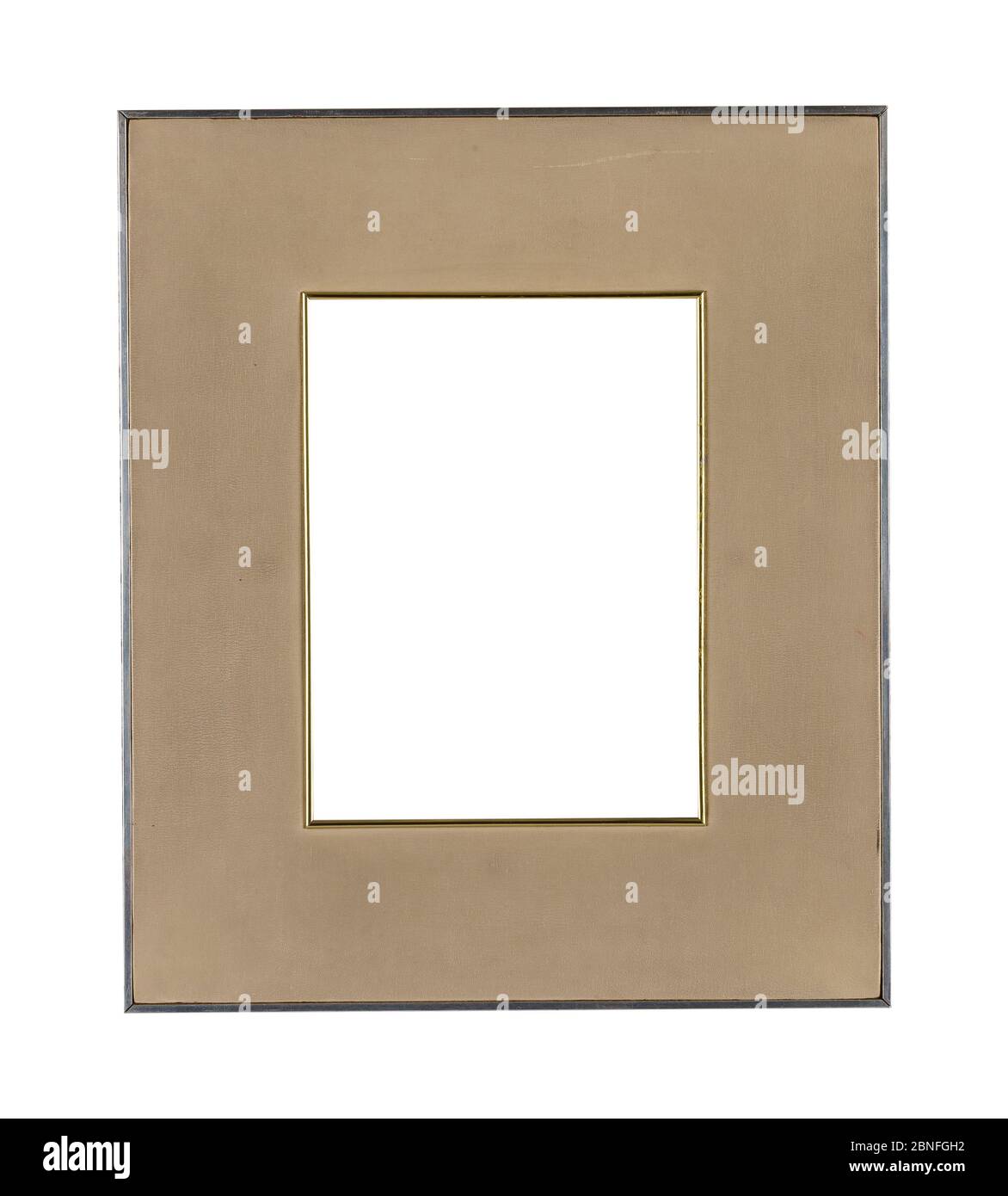 Blank frame with beige borders on a white background Stock Photo - Alamy