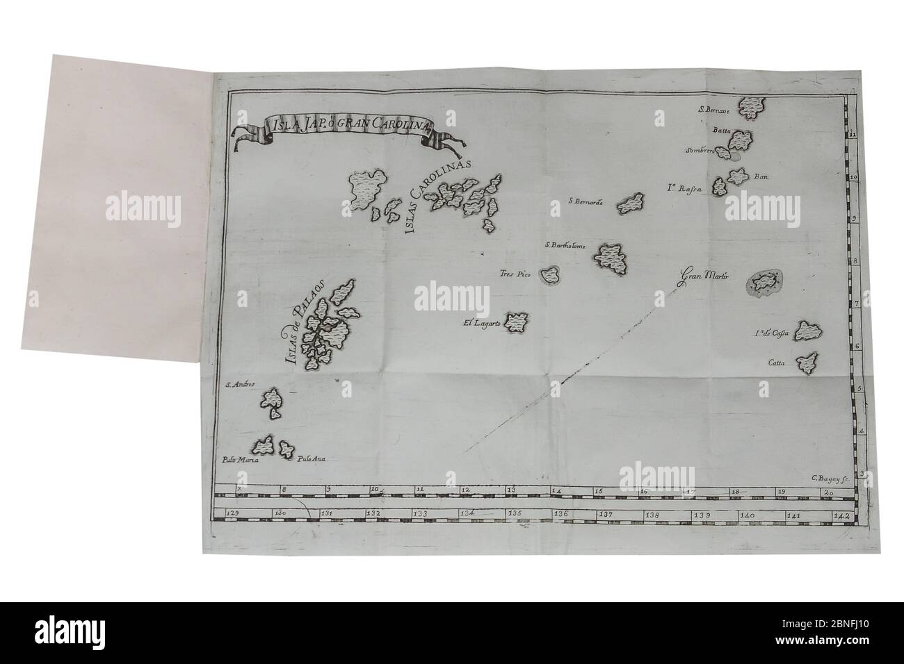 Closeup shot of an antique map isolated on a white background Stock ...