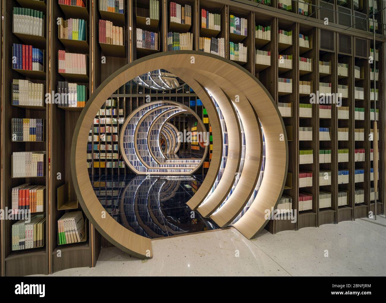 View of the passway of Zhongshuge bookstore, one of Chinese bookstore ...
