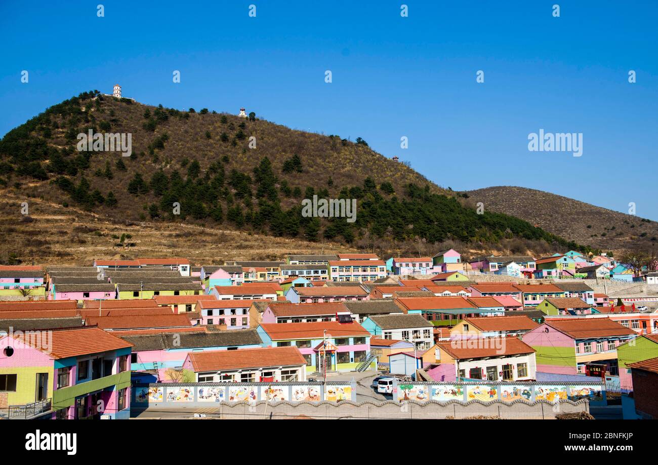 View of the colorful Nanping Huawu village in Changzhi city, north ...