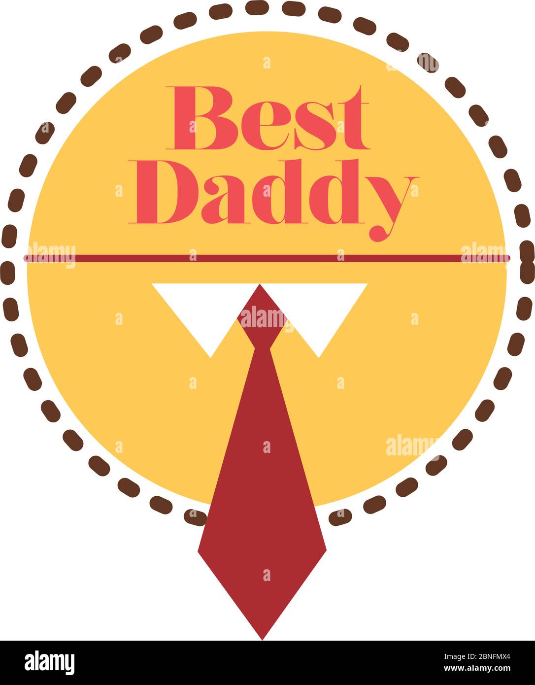 happy fathers day seal with necktie flat style Stock Vector Image & Art ...