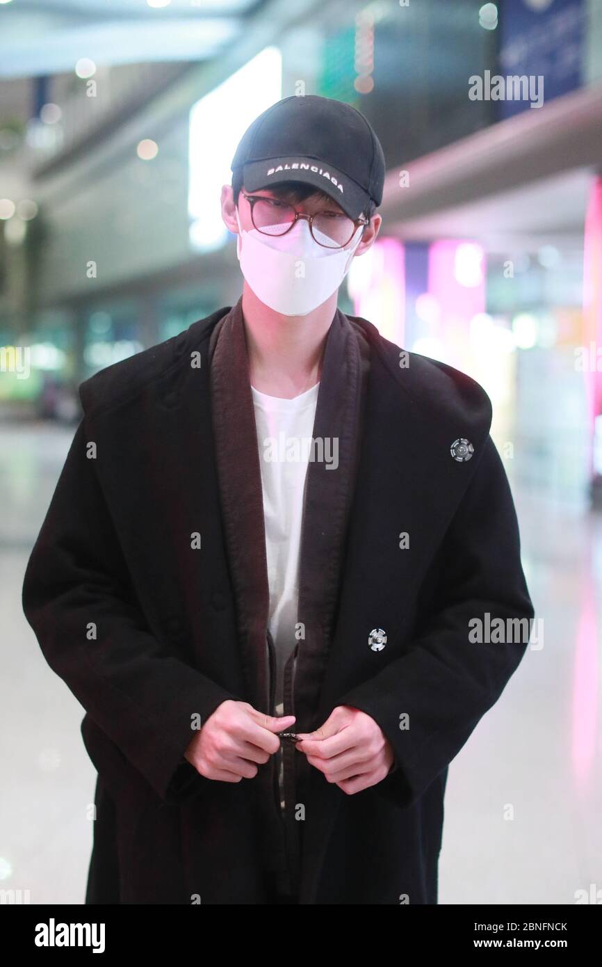 Chinese actor Zhang Yujian arrives in an airport in Beijing, China ...