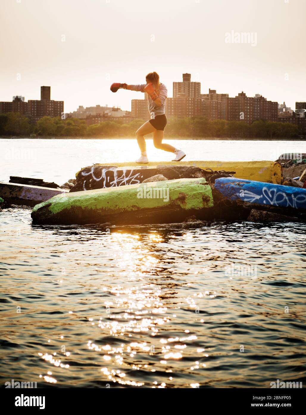 young woman boxing Stock Photo - Alamy