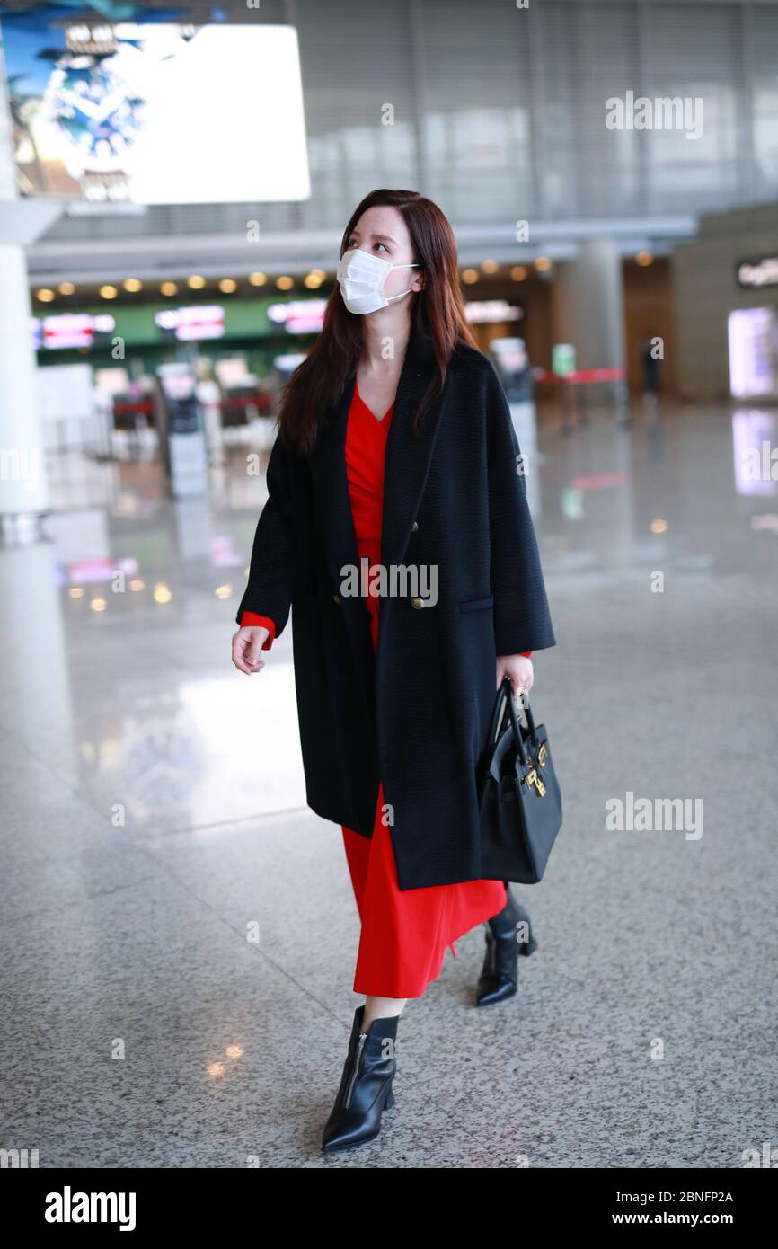 Chinese actress Zhang Meng, or Alina Zhang arrives at an airport in ...