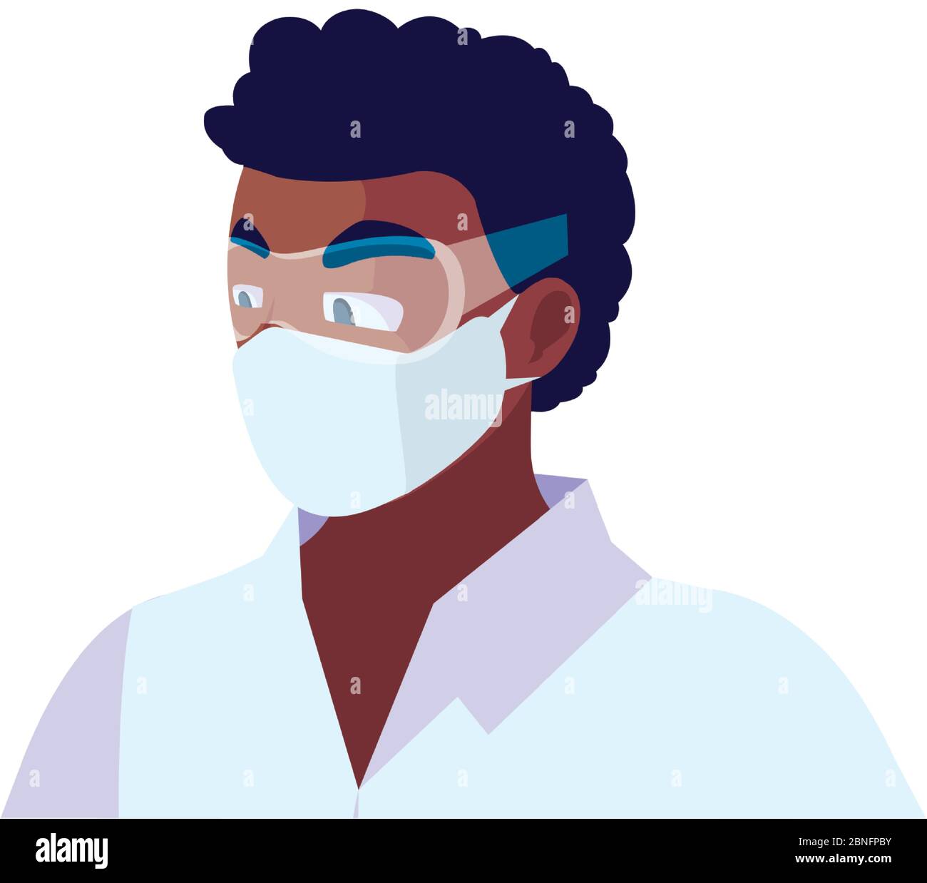 Industry operator wearing face mask at work vector illustration design ...