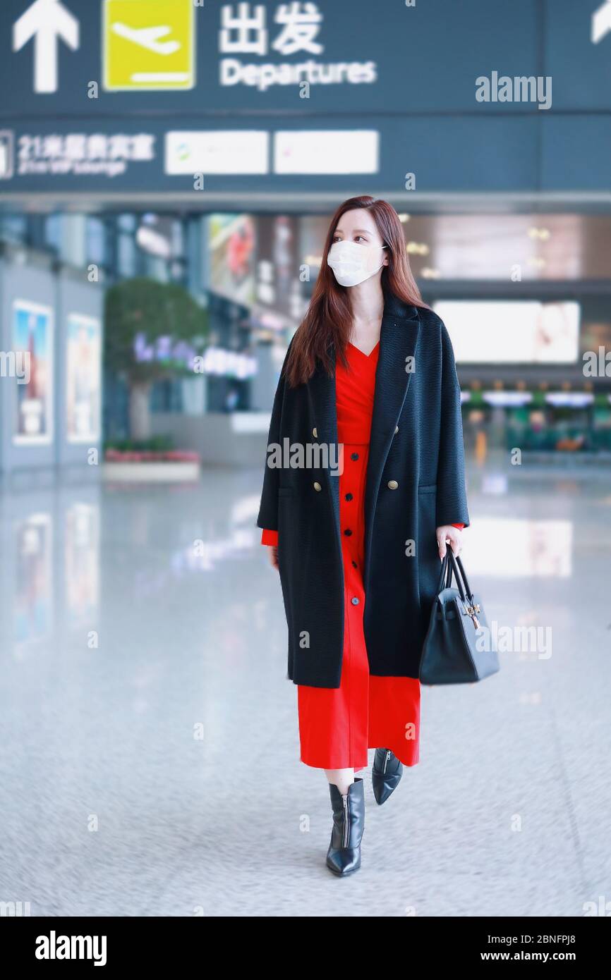 Chinese actress Zhang Meng, or Alina Zhang arrives at an airport in ...