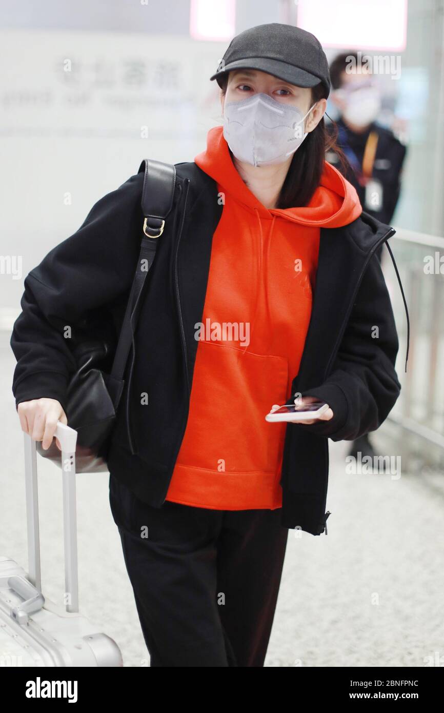 Chinese actress Liu Mintao shows up at a Shanghai airport after landing ...