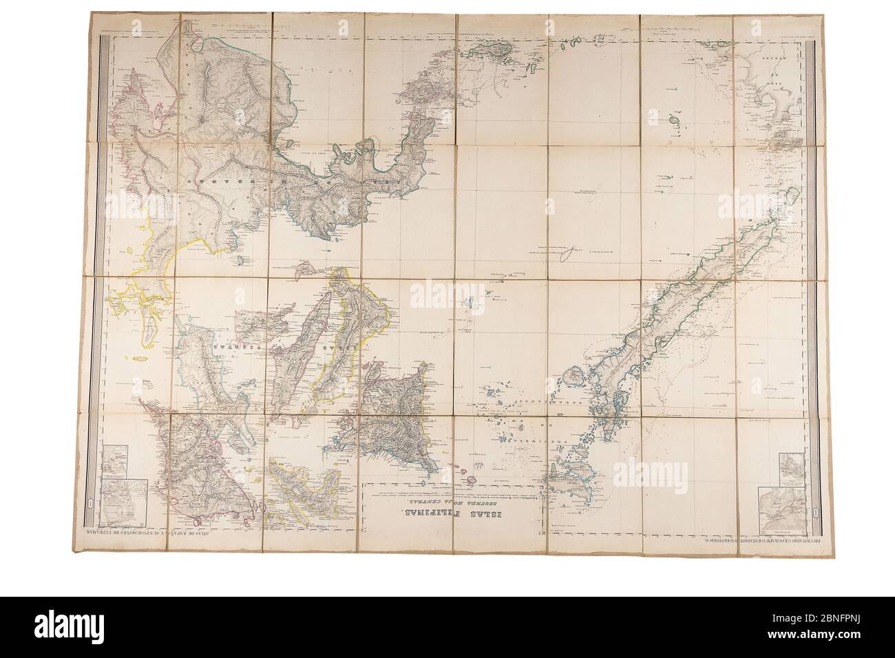 Old map under the lights isolated on a white background Stock Photo - Alamy