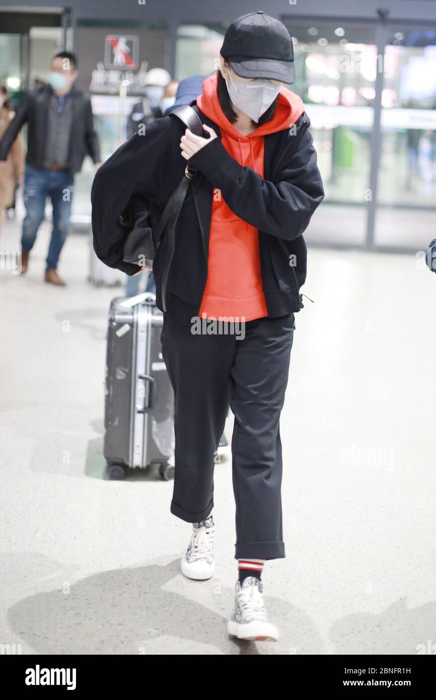 Chinese actress Liu Mintao shows up at a Shanghai airport after landing ...