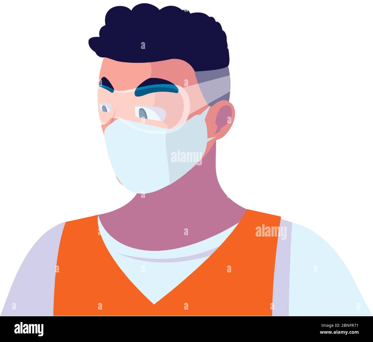 Industry operator wearing face mask at work vector illustration design ...