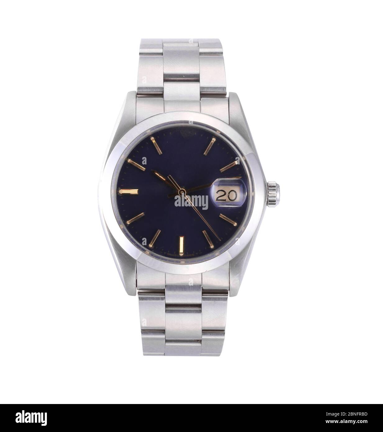 Modern watch with a silver chain isolated on a white background Stock ...