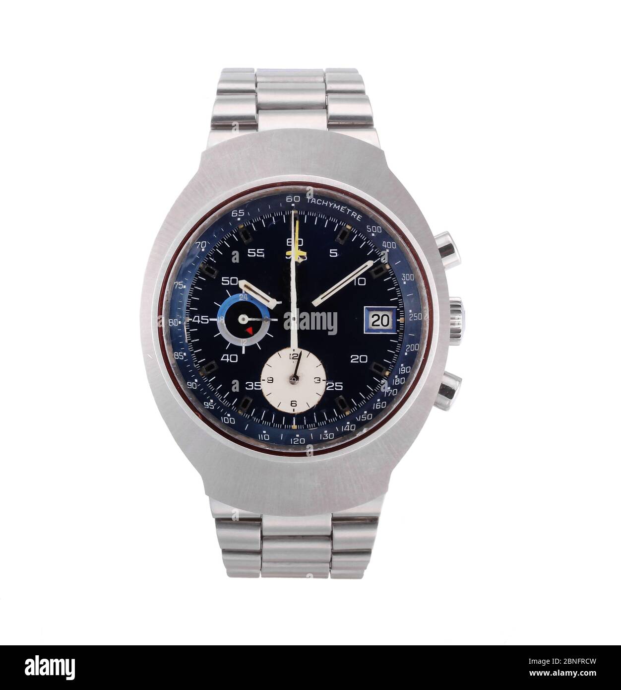 Closeup shot of a stylish silver watch on a white background Stock ...