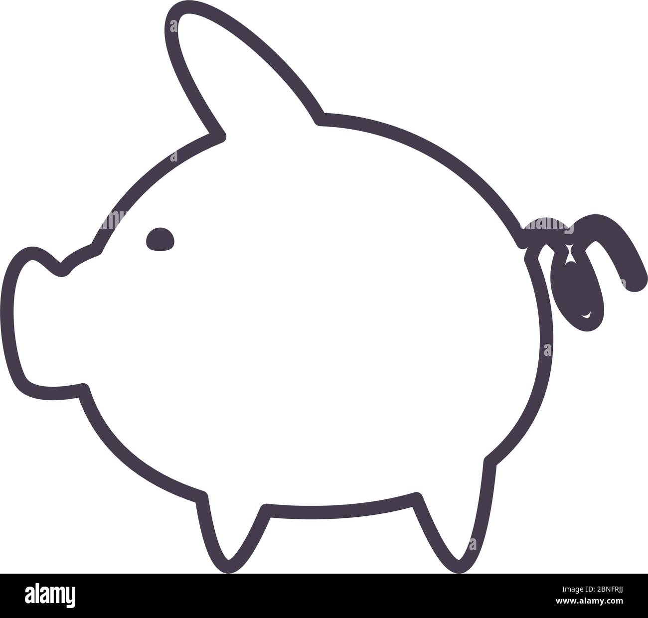 piggy line style icon of money financial banking commerce and market ...