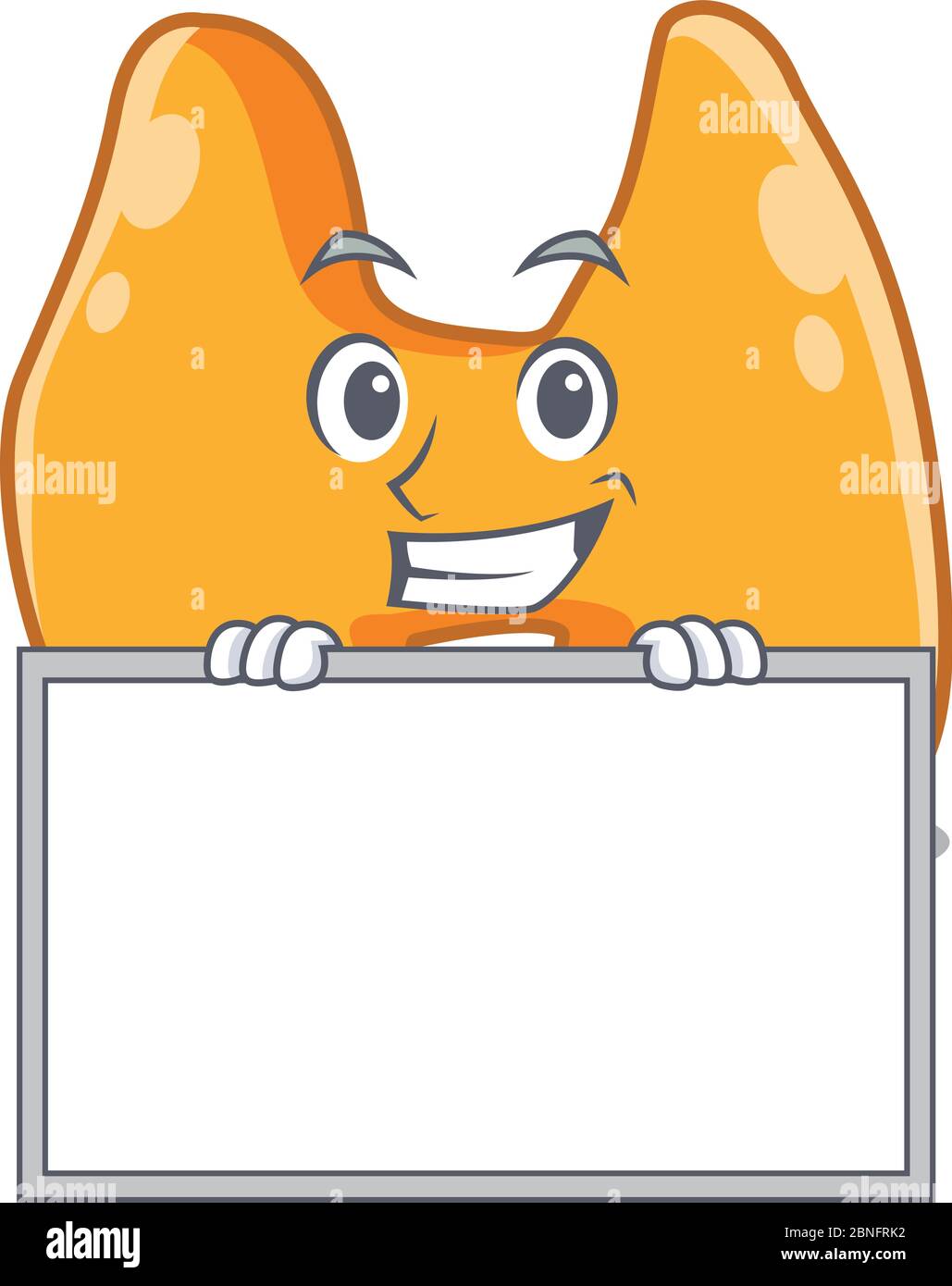Thyroid cartoon design style standing behind a board Stock Vector Image ...