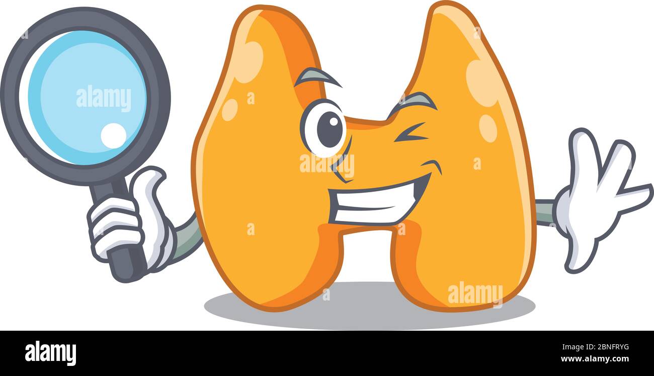 cartoon picture of thyroid Detective using tools Stock Vector Image ...