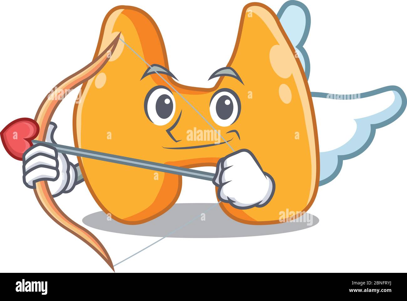 Thyroid in sweet romantic cupid cartoon drawing with arrow Stock Vector ...