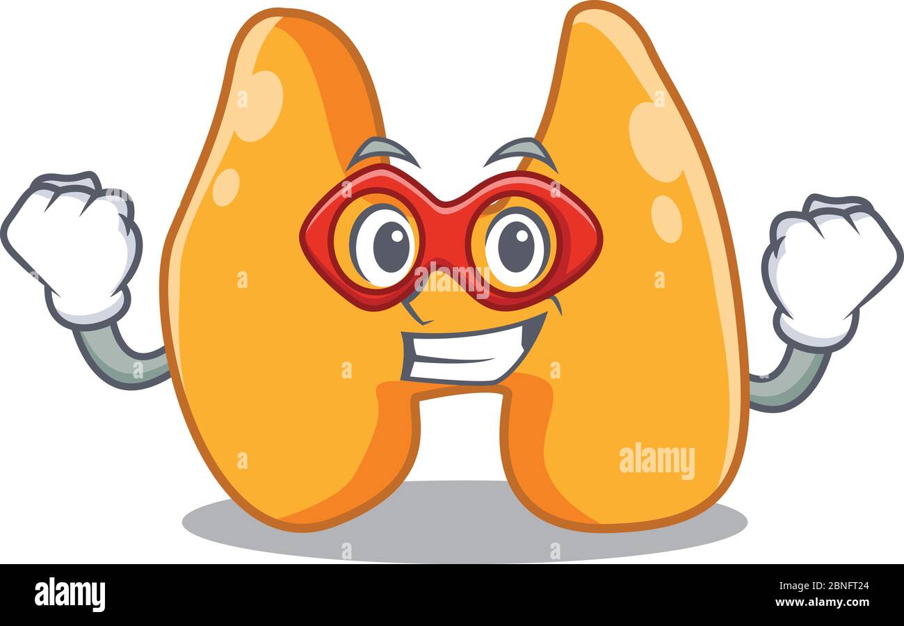 A cartoon drawing of thyroidin a Super hero character Stock Vector ...