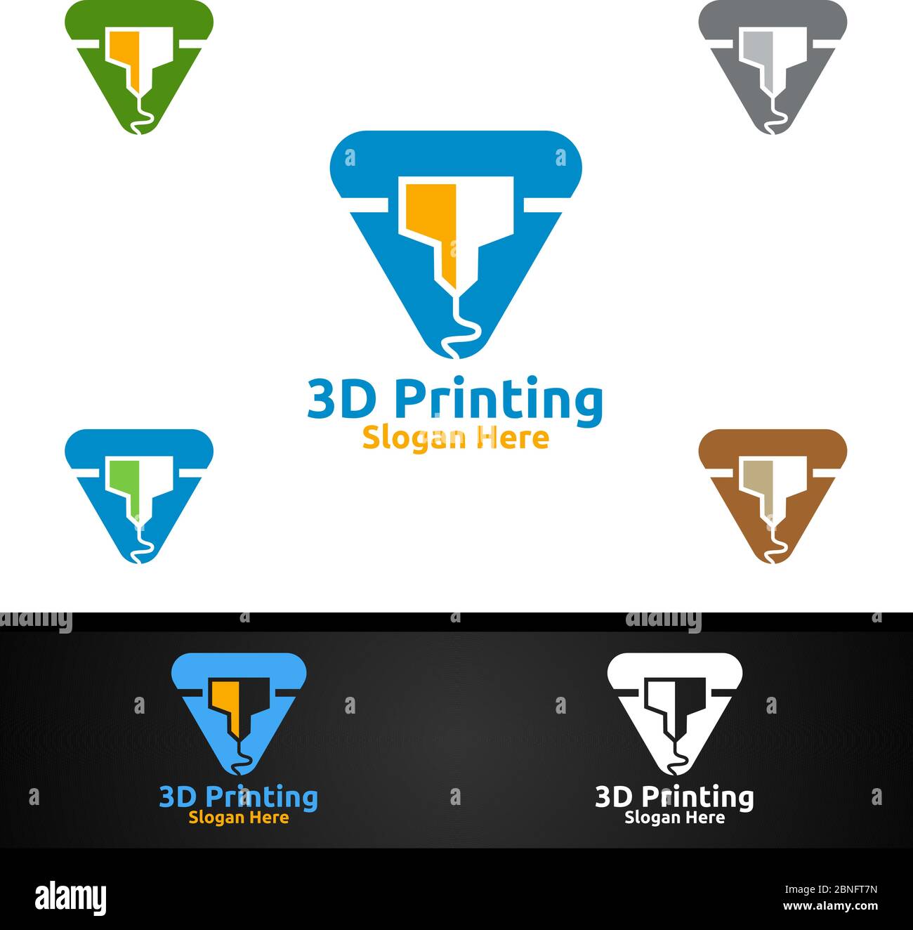 3D Printing Company Vector Logo Design for Media, Retail, Advertising ...