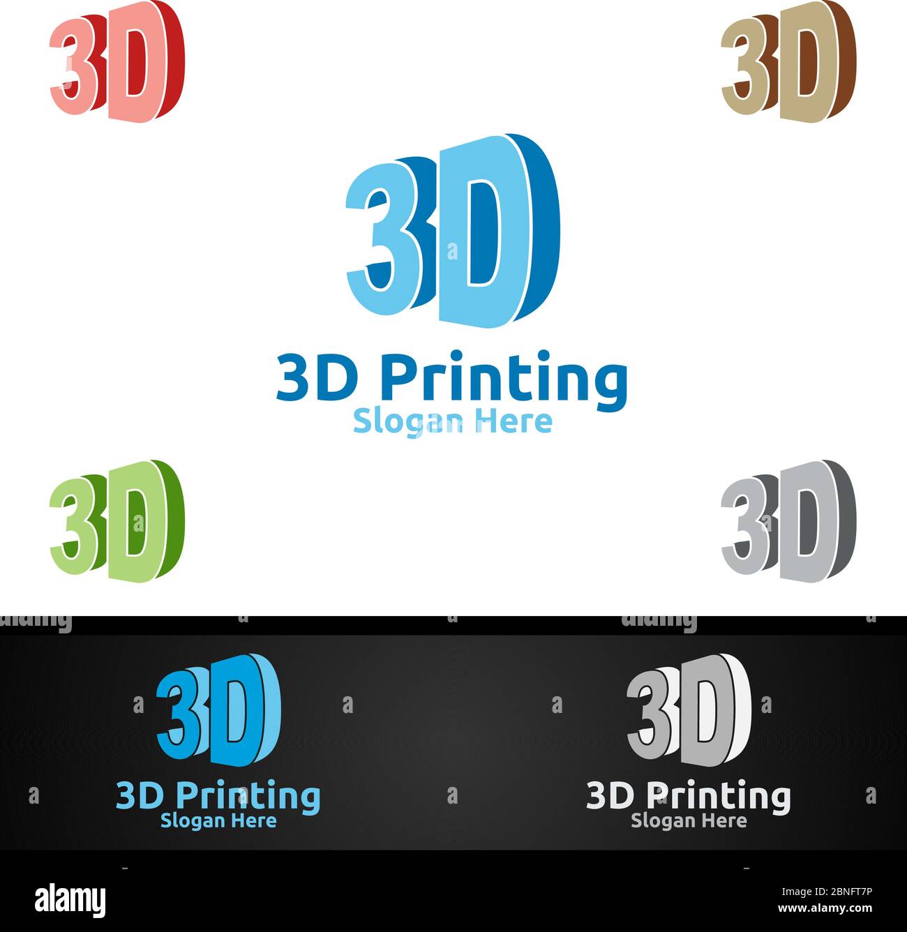 3D Printing Company Vector Logo Design for Media, Retail, Advertising ...