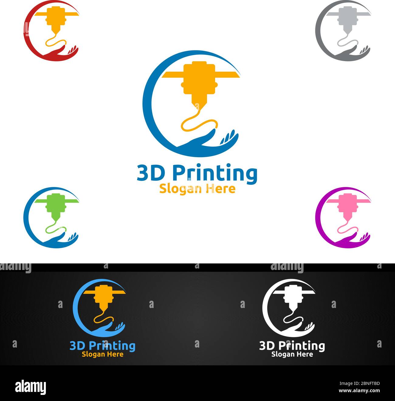 Diy 3D Printing Company Vector Logo Design for Media, Retail ...
