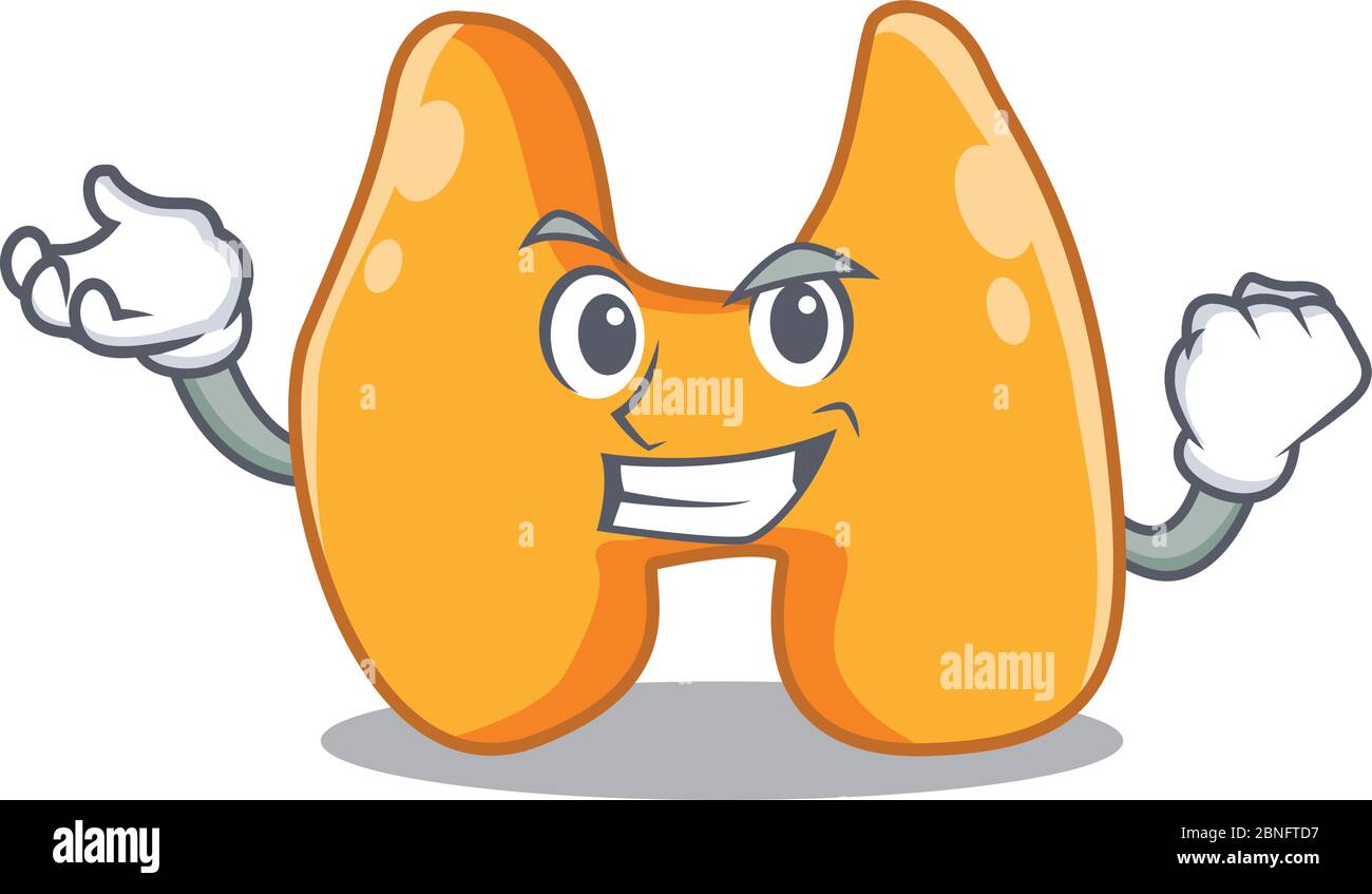 A funny cartoon design concept of thyroid with happy face Stock Vector ...