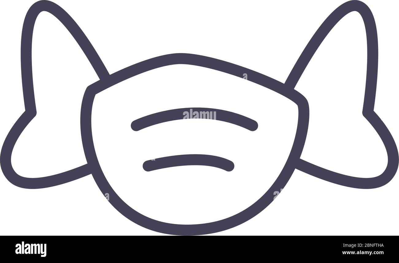 mask line style icon design of Medical care health and emergency theme ...
