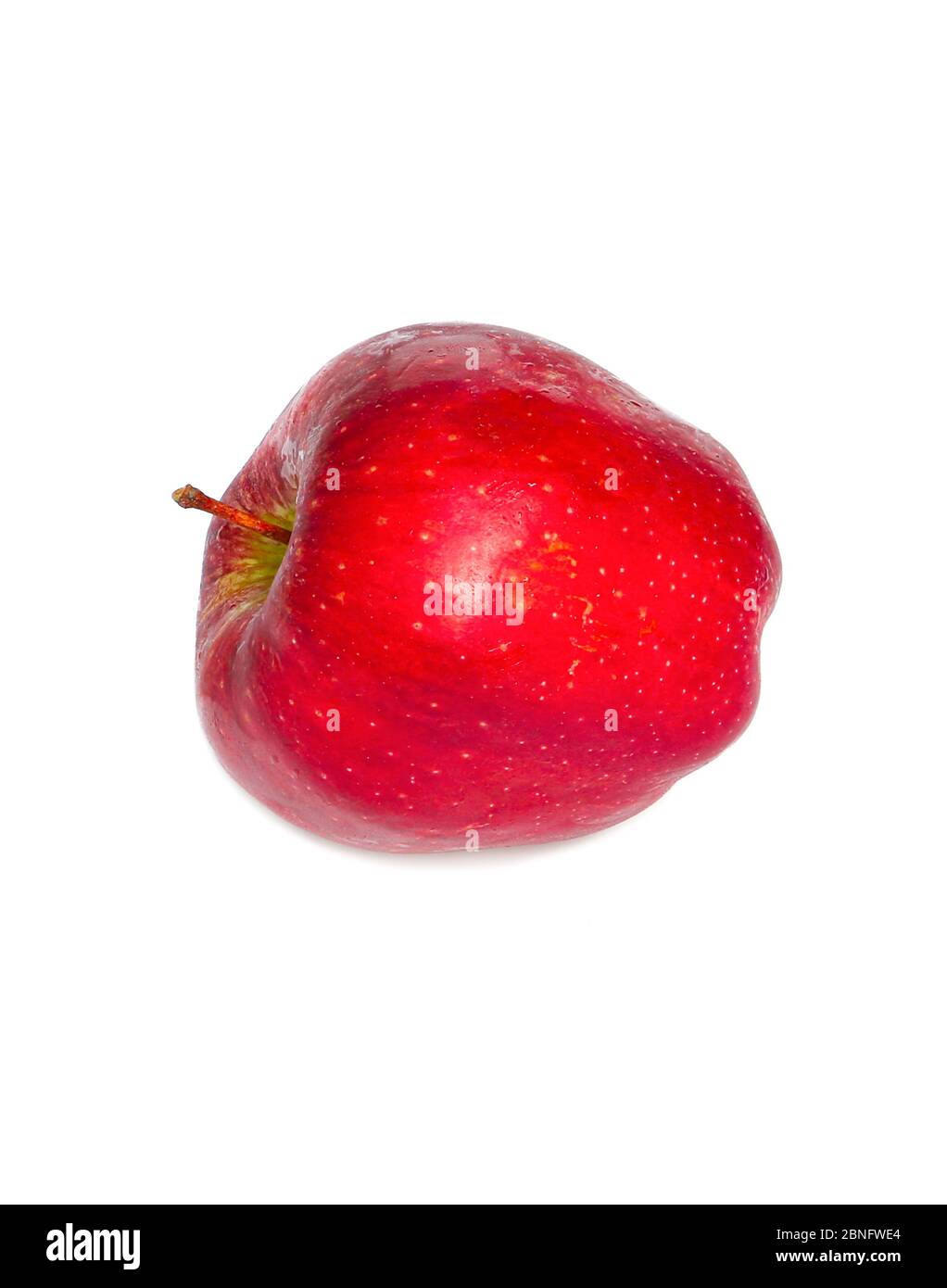 apple red and water drip on white background with copy space add text ...