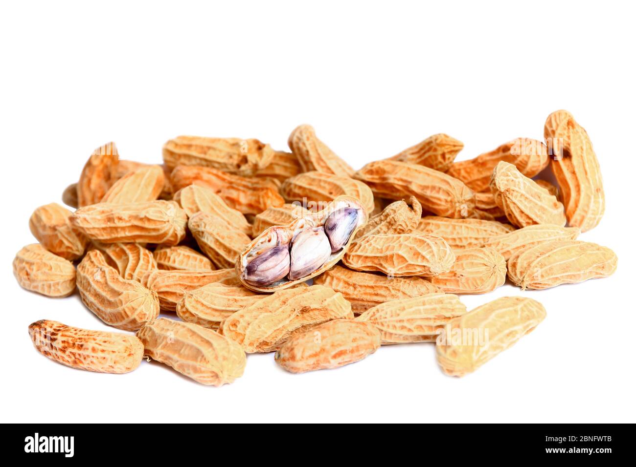 peanut group. nuts close up on white background Stock Photo - Alamy