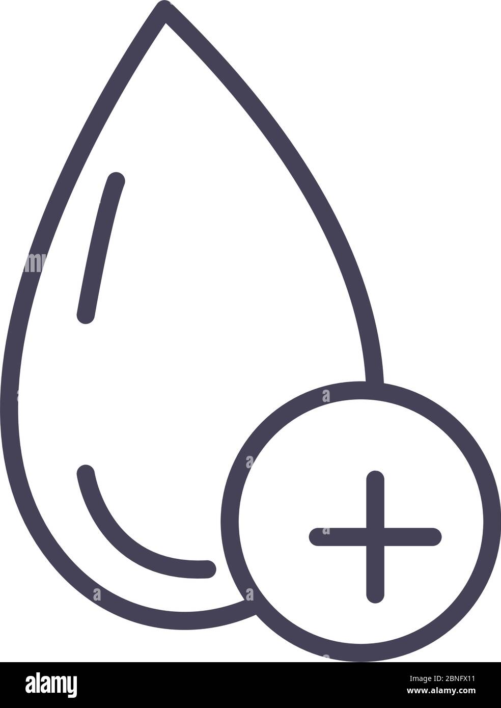 drop with plus symbol line style icon design of Medical care health and ...