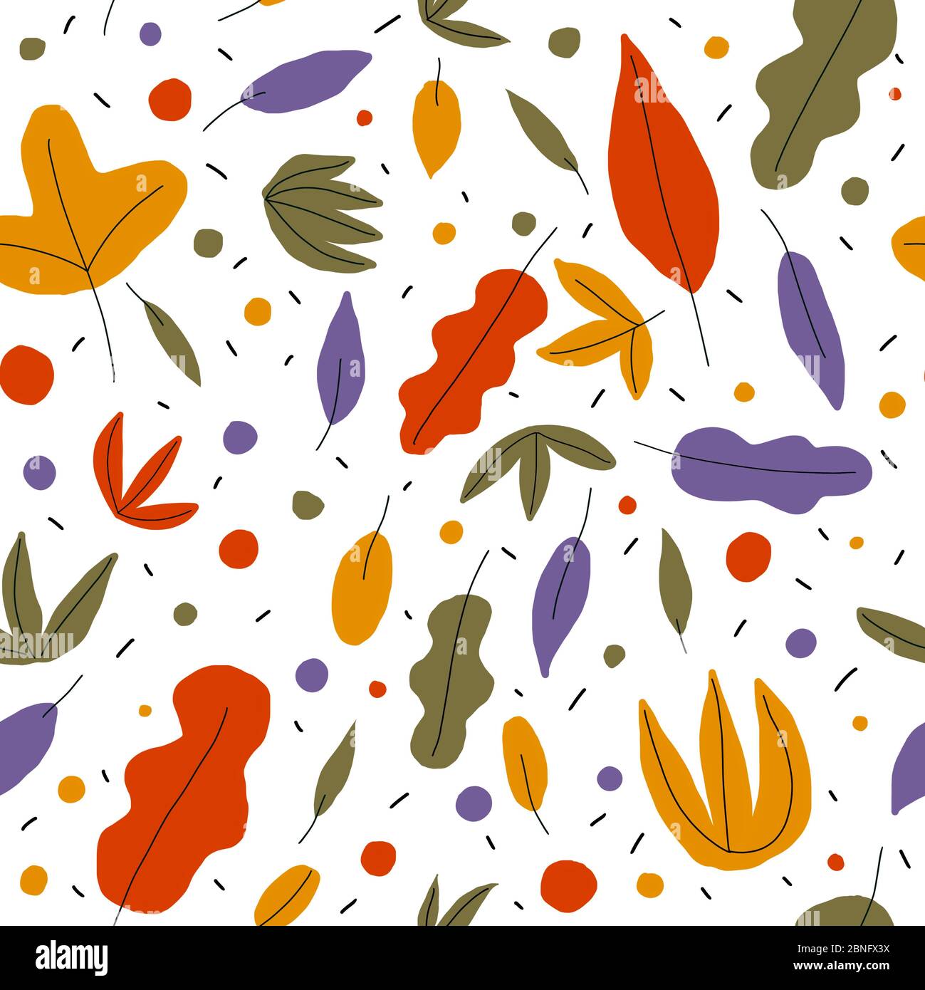 Cut out simple leaves seamless pattern design Stock Photo - Alamy