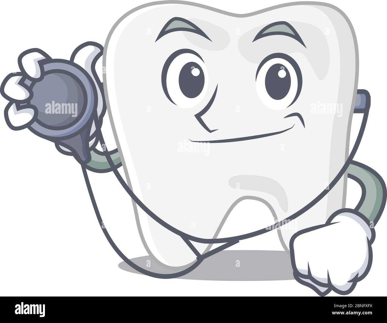 Smiley doctor cartoon character of tooth with tools Stock Vector Image ...