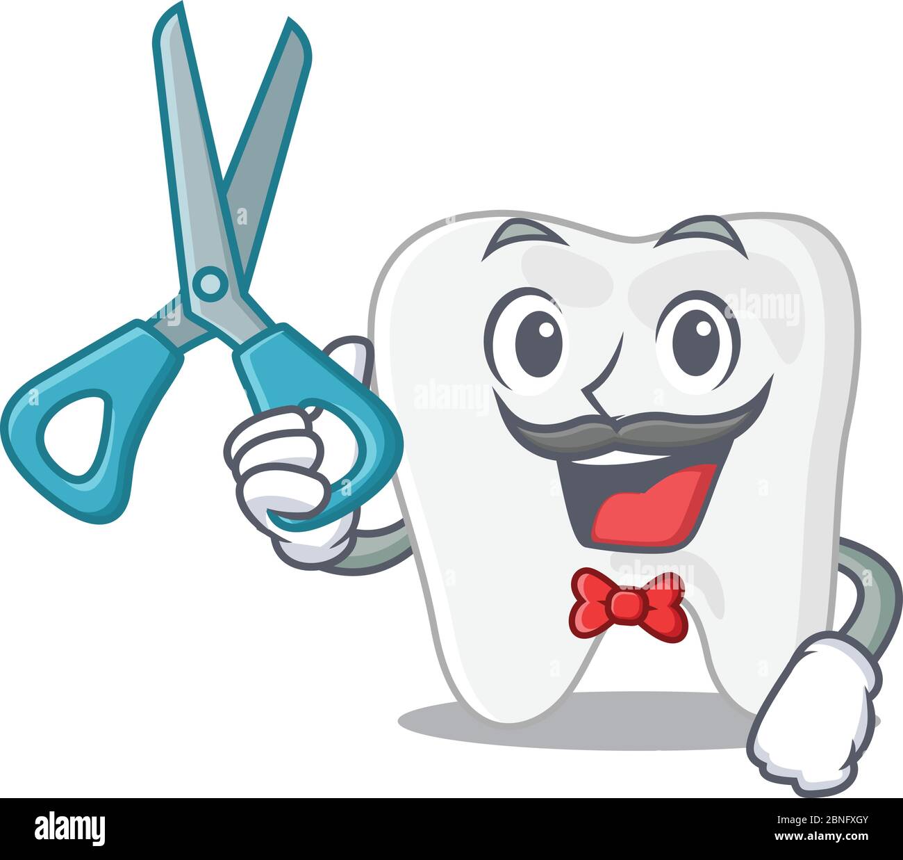 Tooth cartoon character design as talented barber Stock Vector Image ...