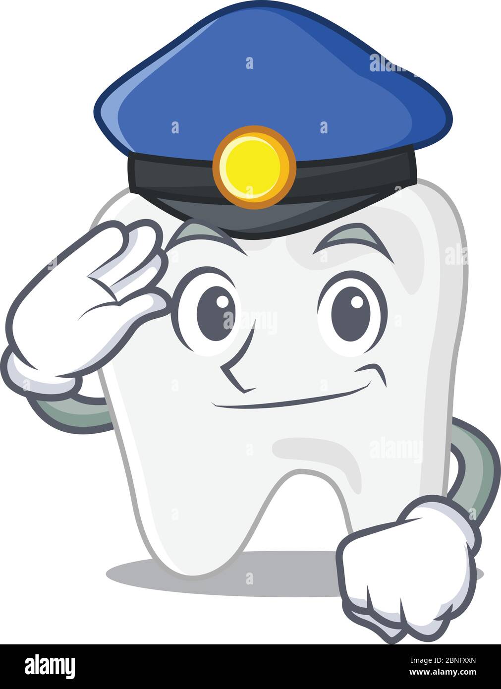 Police officer cartoon drawing of tooth wearing a blue hat Stock Vector ...