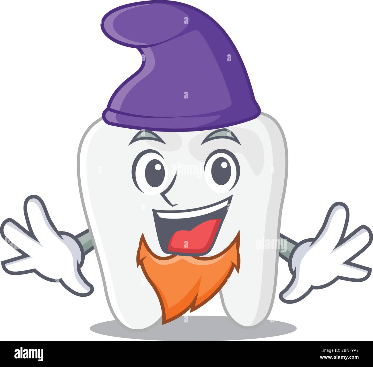 An adorable cartoon design of tooth as an Elf fairytale character Stock ...